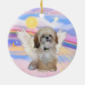 Shih Tzu Angel in Heaven's Clouds Ceramic Ornament | Zazzle