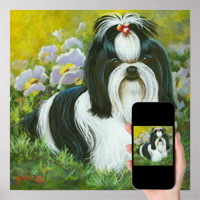 Shih Tzu Art Print on Canvas | Zazzle