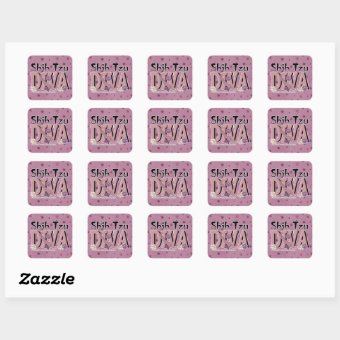 Shih Tzu DIVA Square Sticker | Zazzle