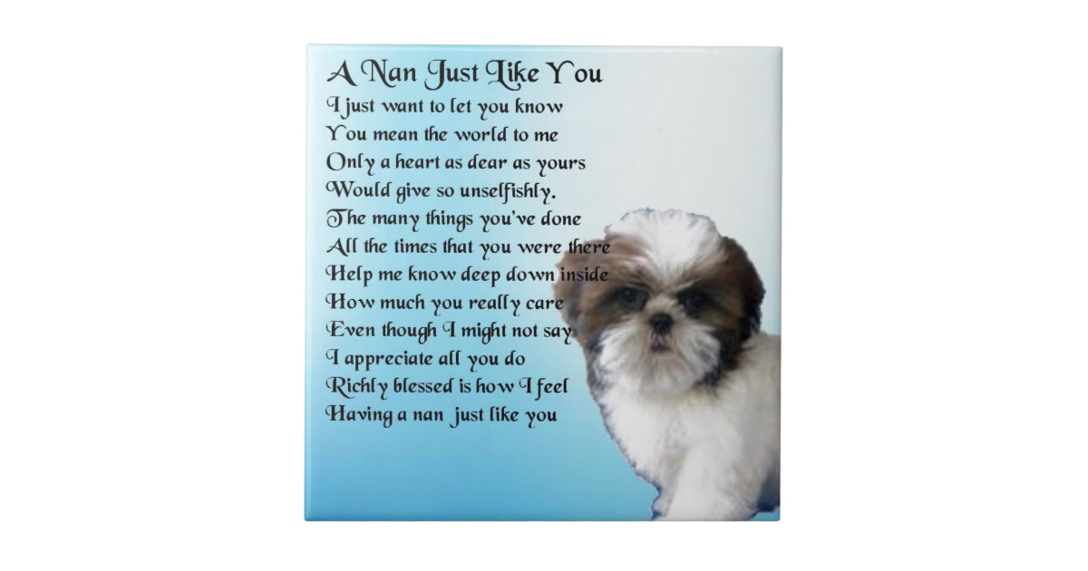 Shih Tzu Dog - Nan Poem Tile | Zazzle
