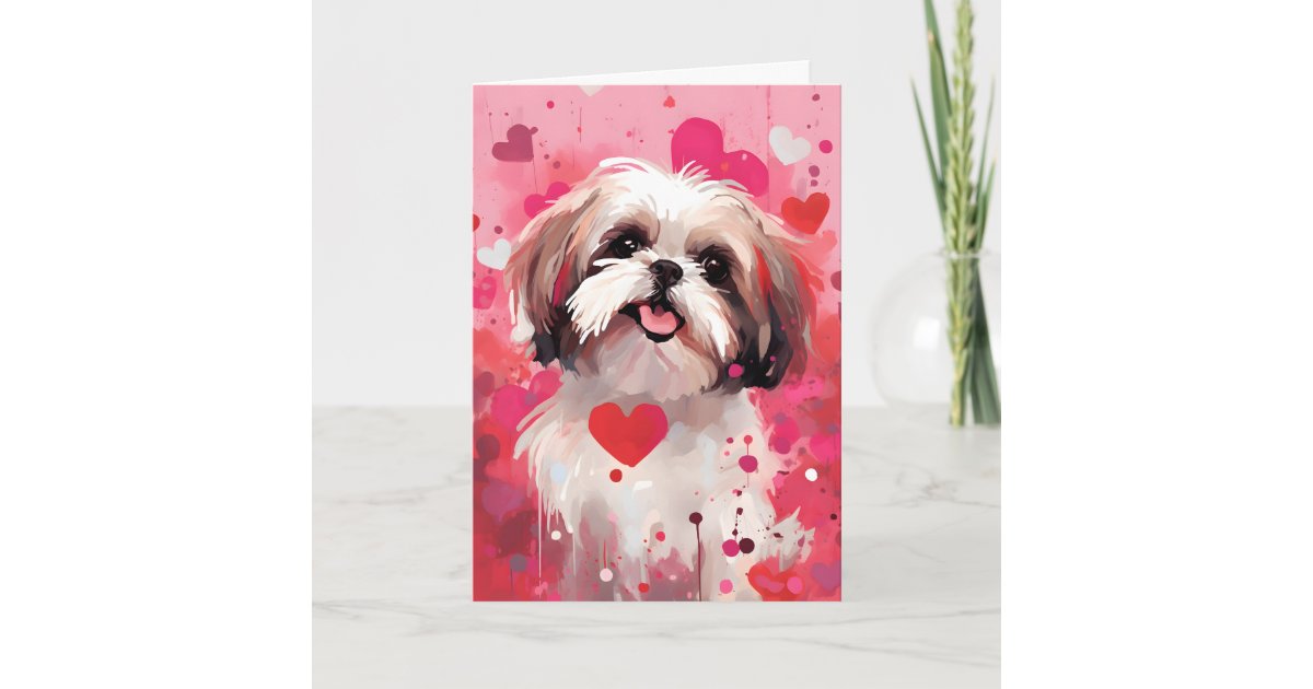 Shih Tzu Valentines day Card | Zazzle