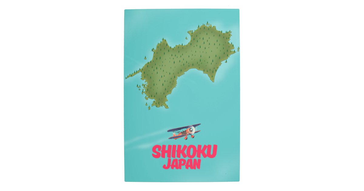 Shikoku Japan map Metal Print | Zazzle