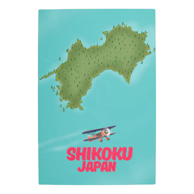 Shikoku Japan map Metal Print | Zazzle