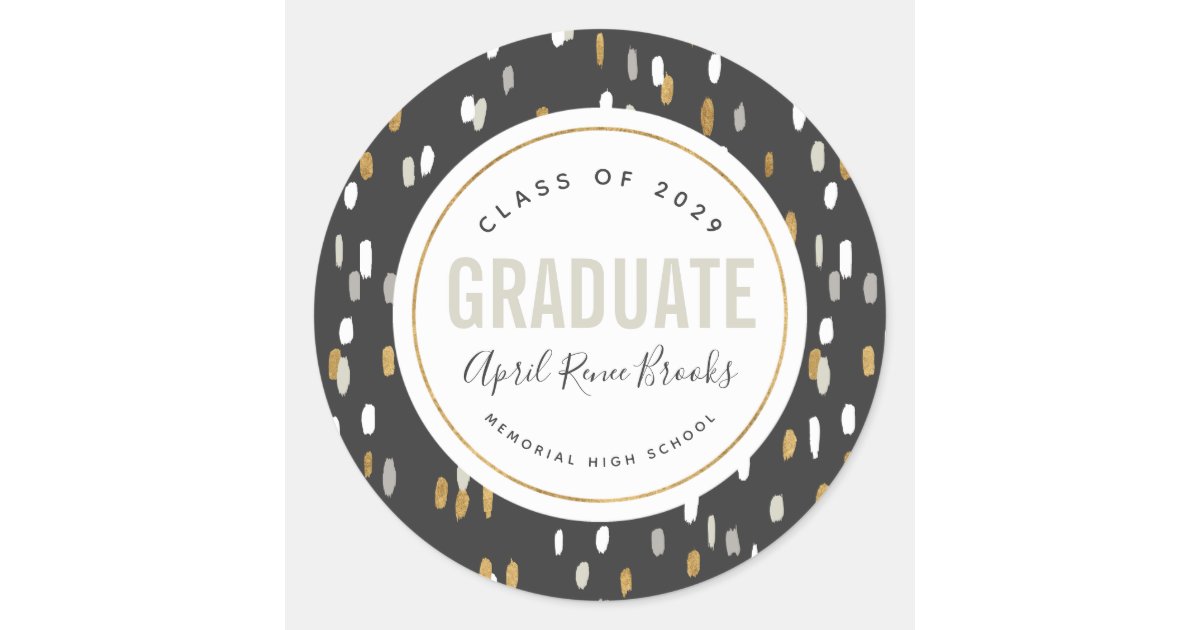 Shimmer Personalized Graduation Stickers | Zazzle