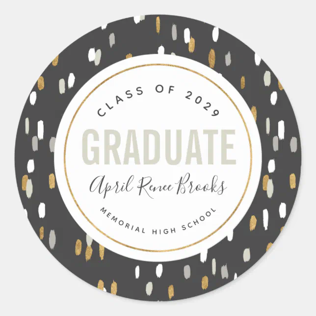 Shimmer Personalized Graduation Stickers | Zazzle