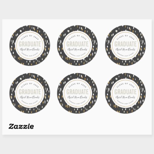Shimmer Personalized Graduation Stickers | Zazzle