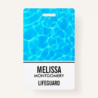 Shimmering Blue Pool Water Reflections Photo Badge | Zazzle