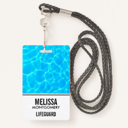 Shimmering Blue Pool Water Reflections Photo Badge | Zazzle