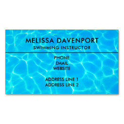 Shimmering Blue Pool Water Reflections Photo Business Card Magnet | Zazzle