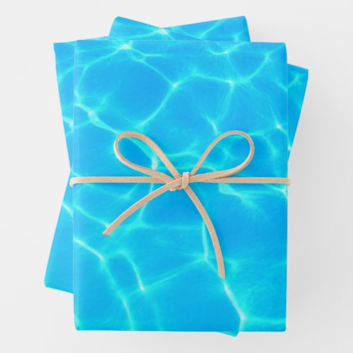 Shimmering Blue Pool Water Reflections Photo Wrapping Paper Sheets | Zazzle