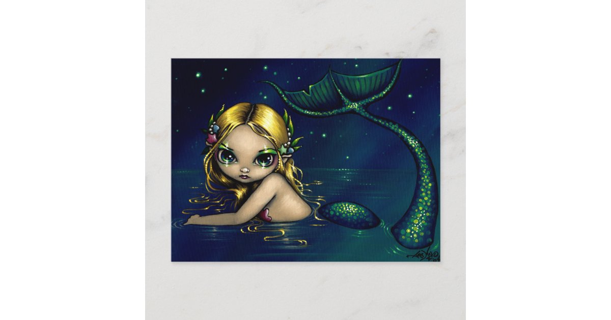 "Shimmering Mermaid" Postcard | Zazzle