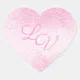 Shimmery Pink Glitter Dust Heart Sticker | Zazzle