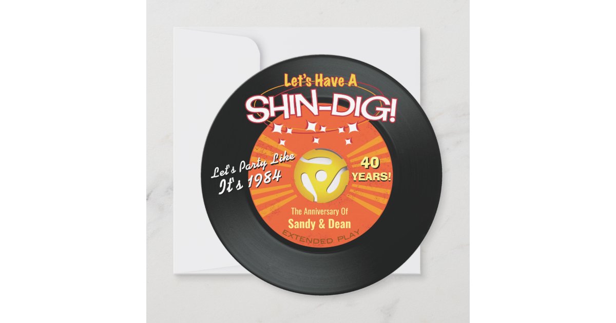 Shin Dig Retro Party Invitations | Zazzle
