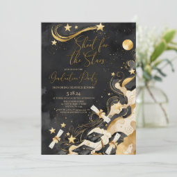 Shine Bright: Shoot for the Stars Graduation Party Invitation | Zazzle