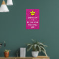 Shine On and Be The Star That You Are Pink Glitter Poster | Zazzle