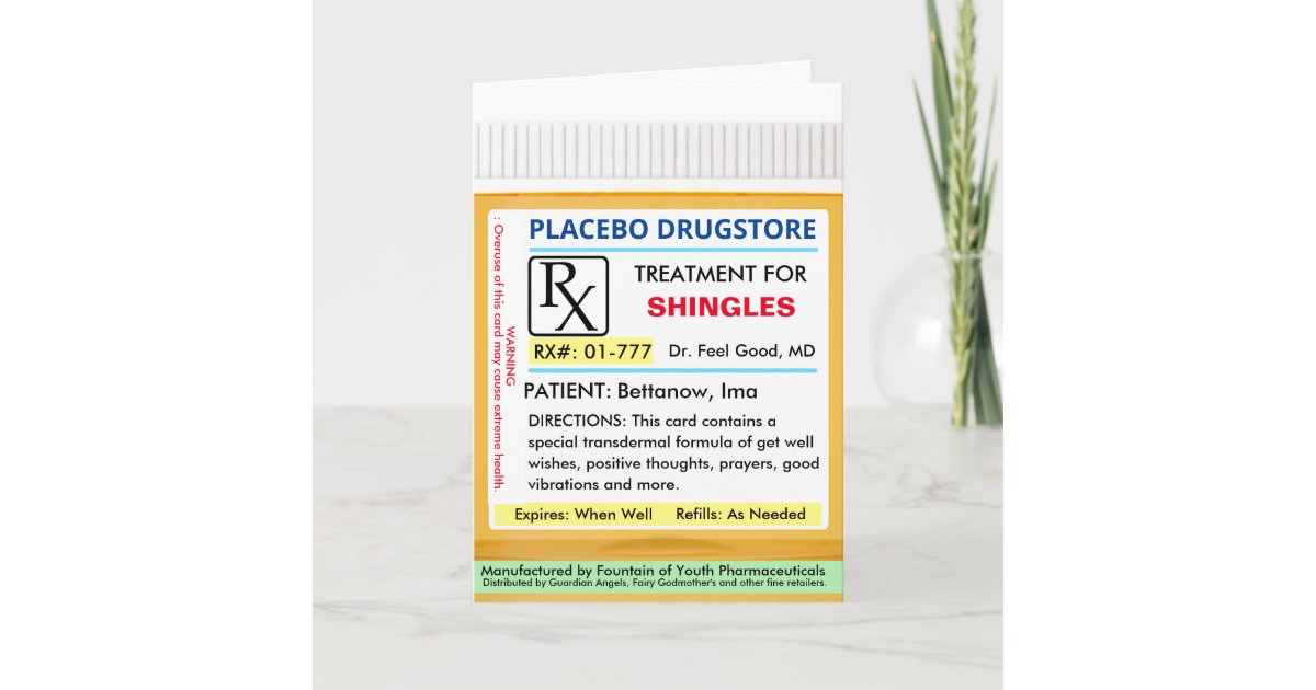 SHINGLES RX Prescription for Health Get Well Card | Zazzle