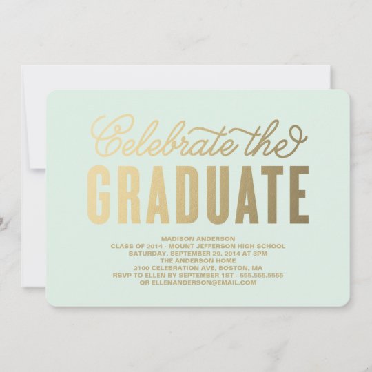 Shining Gold | Graduation Party Invitation | Zazzle.com