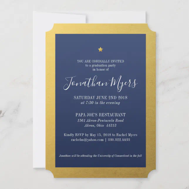 Shining Star Graduation Party Invitation | Zazzle