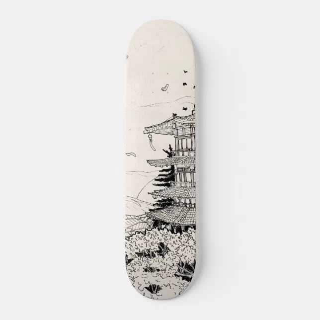 Shinto Shrine Fuji Edo Period Japan Shogun Inspire Skateboard | Zazzle
