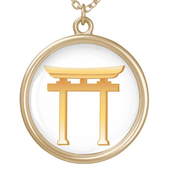 Shinto Symbol Gold Plated Necklace | Zazzle.com