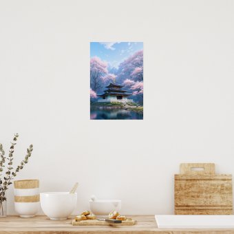 Shinto Temple Blossom Poster | Zazzle