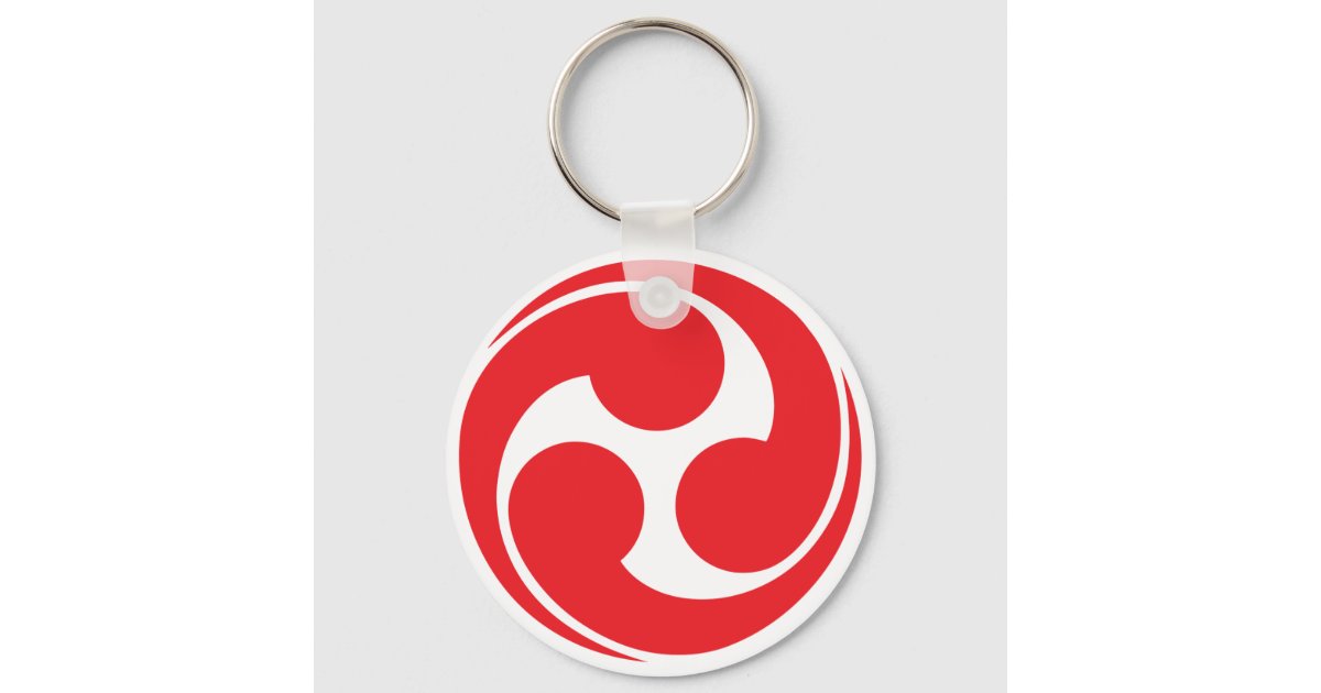 Shinto Tomoe Symbol Keychain | Zazzle