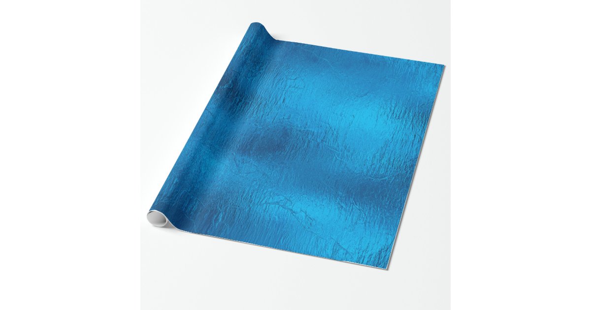 Shiny Blue Christmas WRAPPING PAPER | Zazzle