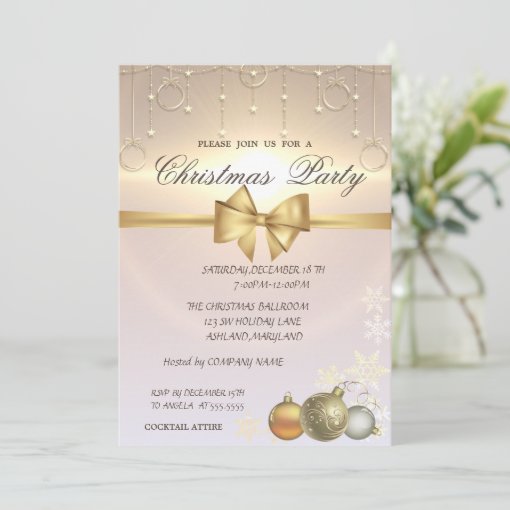 Shiny Christmas Balls, Corporate Christmas Party Invitation | Zazzle