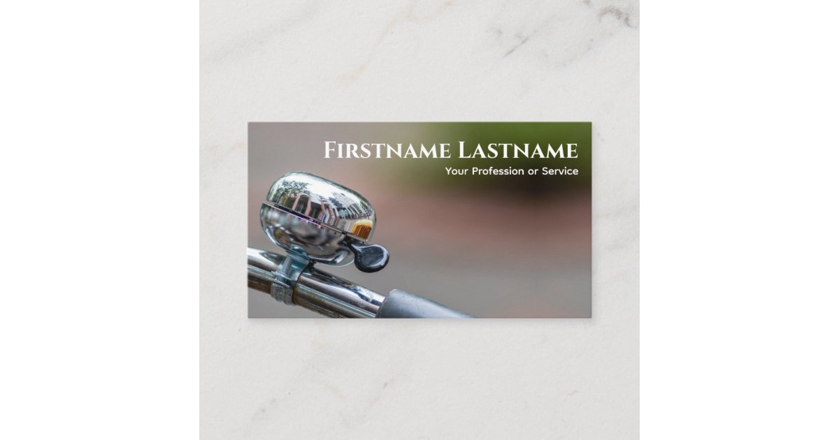 Shiny chrome bike bell for Bicycle Repair Shops Business Card | Zazzle