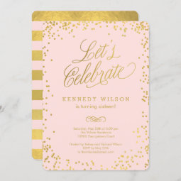 Shiny Confetti Editable Color Party Invitation | Zazzle
