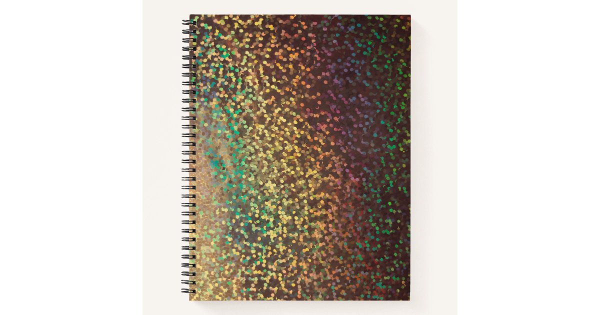 Shiny, confetti , multicolored notebook | Zazzle