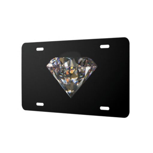 Shiny Diamond Carat Gems Jewel Black Background License Plate | Zazzle