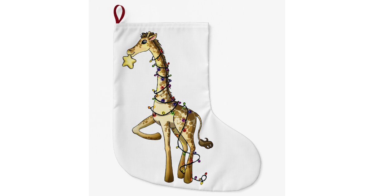 Shiny Giraffe Large Christmas Stocking | Zazzle
