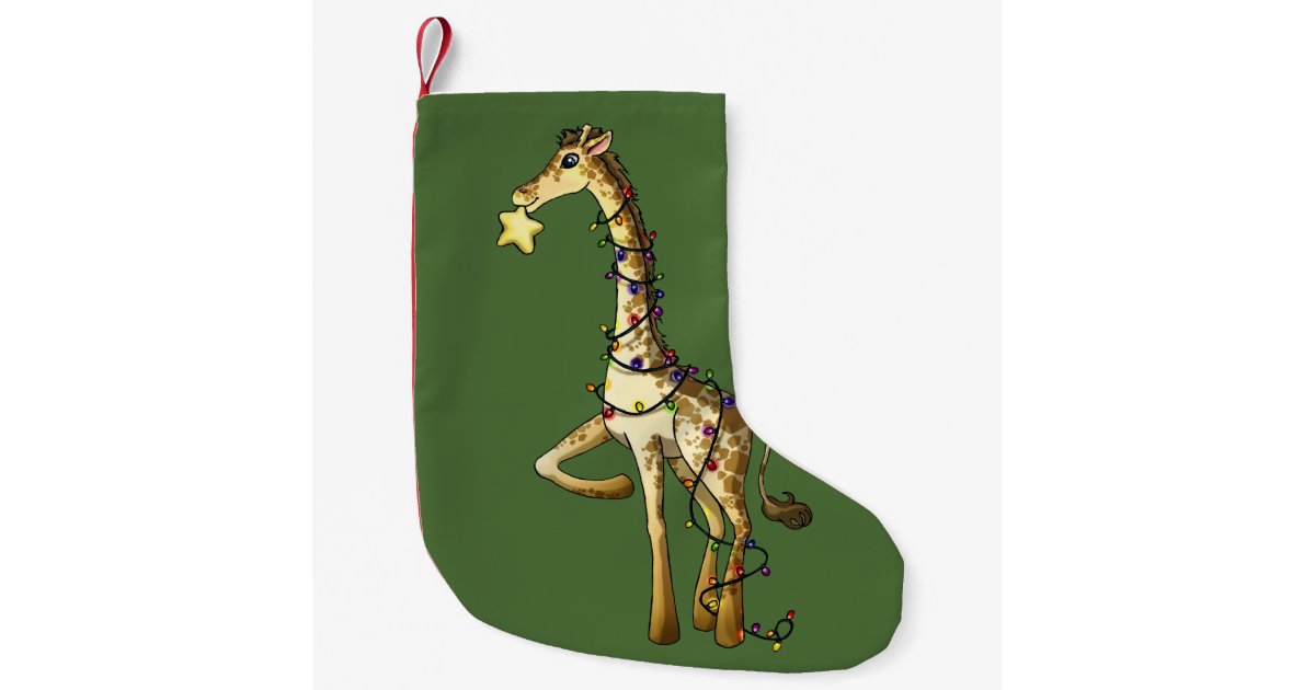 Shiny Giraffe Small Christmas Stocking | Zazzle