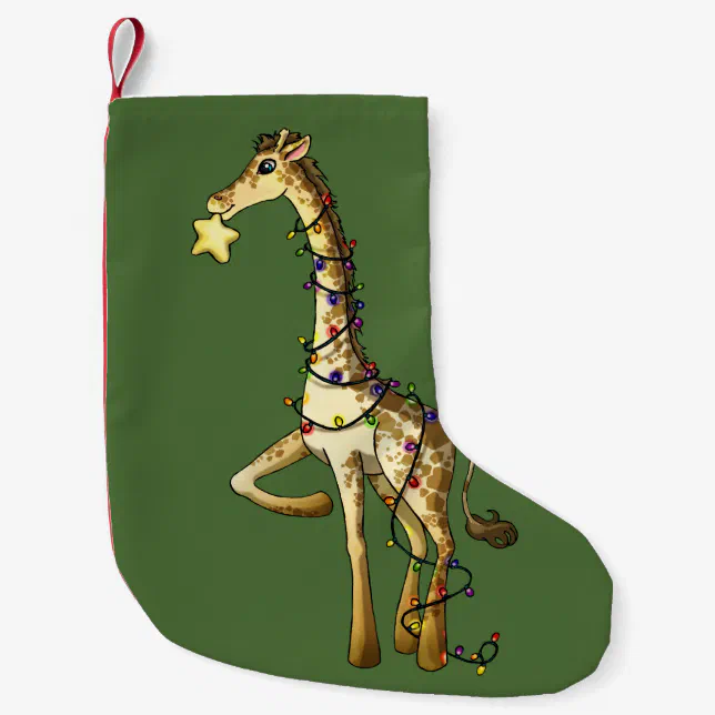 Shiny Giraffe Small Christmas Stocking | Zazzle