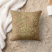 Shiny Glam Gold Metallic Steel Leopard Animal Skin Throw Pillow | Zazzle