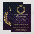 Shiny Gold Crown Quinceanera Invitation | Zazzle