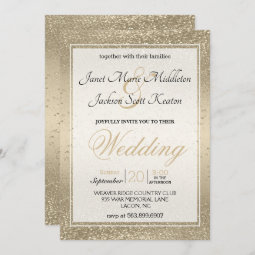 Shiny Gold Glitter Invitation | Zazzle