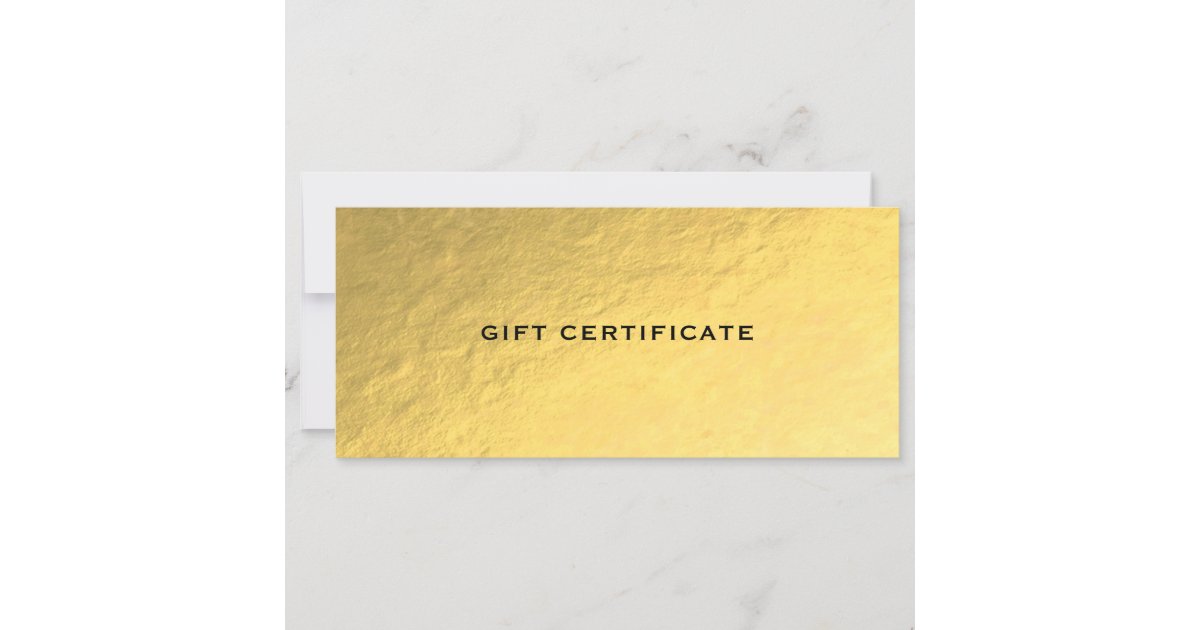 Shiny Gold Golden Ticket Glam Gift Certificate | Zazzle
