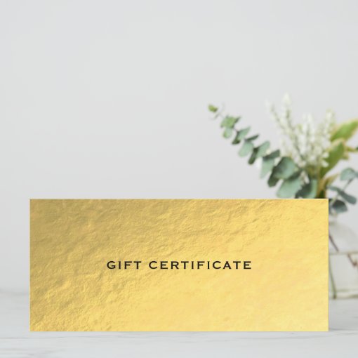 Shiny Gold Golden Ticket Glam Gift Certificate | Zazzle