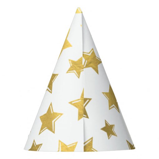 Shiny Gold Stars Party Hat | Zazzle