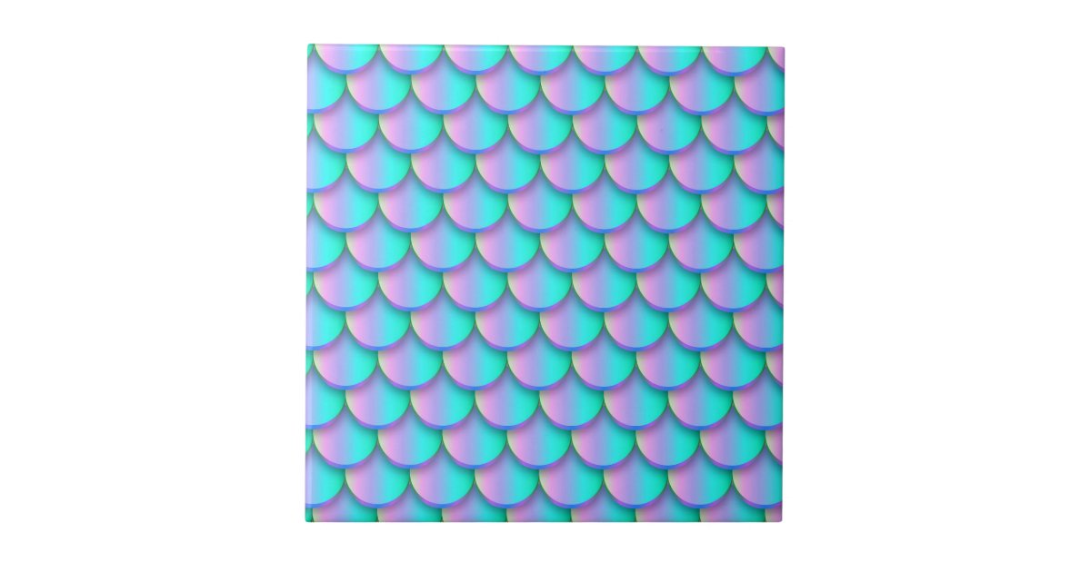 Shiny holographic mermaid tail ceramic tile | Zazzle