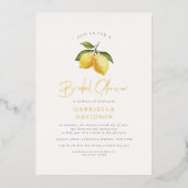 Shiny Lemon & Mediterranean Tiles Bridal Shower Foil Invitation | Zazzle