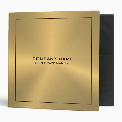 Shiny look metallic gold stainless steel 3 ring binder | Zazzle
