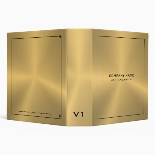 Shiny look metallic gold stainless steel 3 ring binder | Zazzle