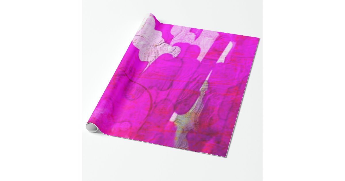 shiny metallic colors pink, Wrapping Paper | Zazzle