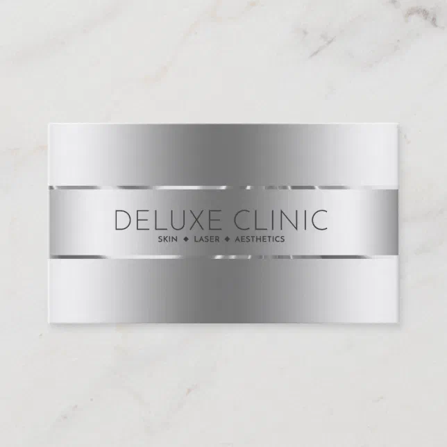 Shiny Metallic Silver Background Business Card | Zazzle