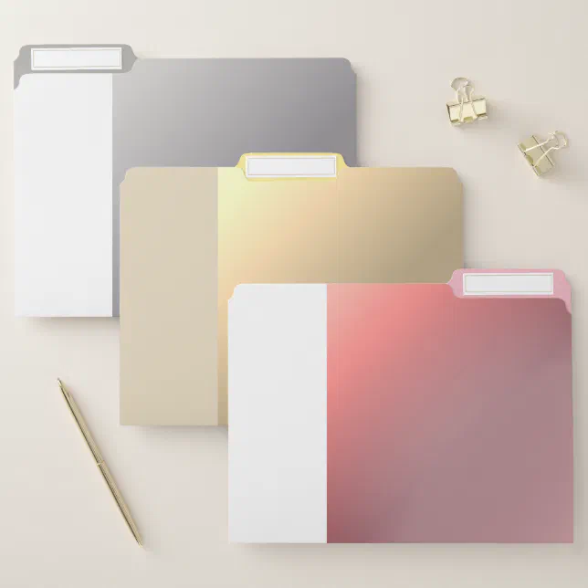 shiny metallic sliver gold rose-gold file folder | Zazzle