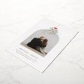 Shiny Mistletoe Magic Minimal Arch Photo Christmas Foil Holiday Card ...