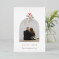 Shiny Mistletoe Magic Minimal Arch Photo Christmas Foil Holiday Card ...